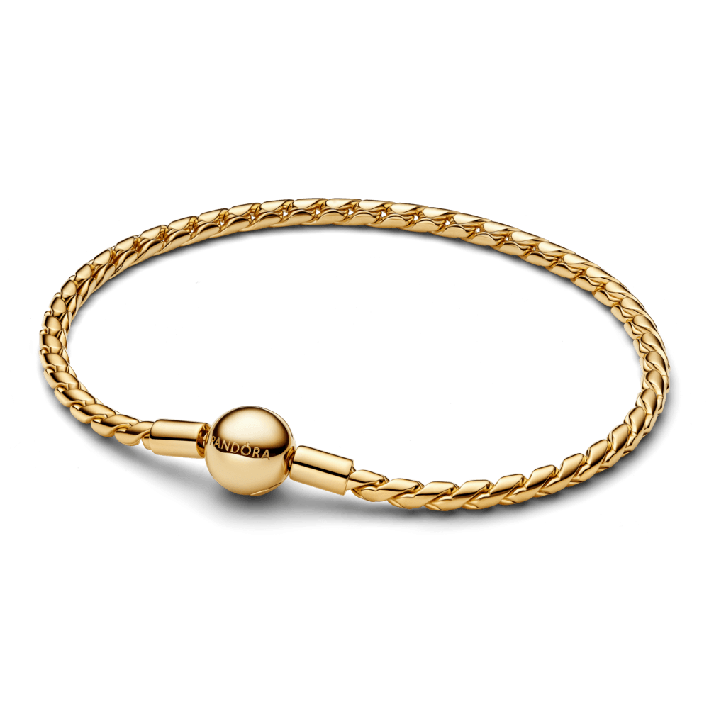 Pandora - Brazalete De Cadena Trenzada Con Broche Redondo Dorado ...